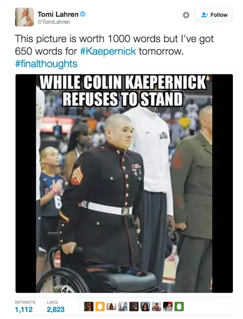 10 Tweet paling awon babagan Kedadean Lagu Kebangsaan Colin Kaepernick 59607_2