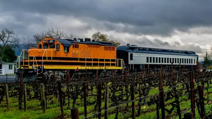 All'interno del treno del vino della Napa Valley