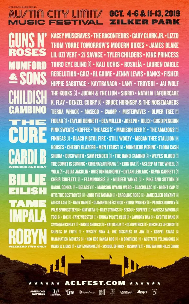 Austin City Limits 2019 Lineup Gipahibalo: Childish Gambino, The Cure, Cardi B, Tame Impala, Robyn to Headline 7760_3